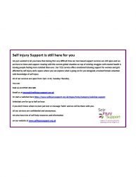 The national Self injury Support service is still open - Altering ...