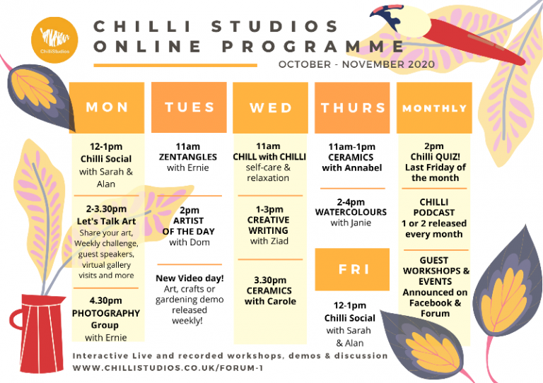 Chilli Studios Newsletter: October Workshops & Activity - Altering Images of Mentality